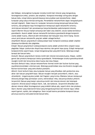 Batuan metamorf | DOCX
