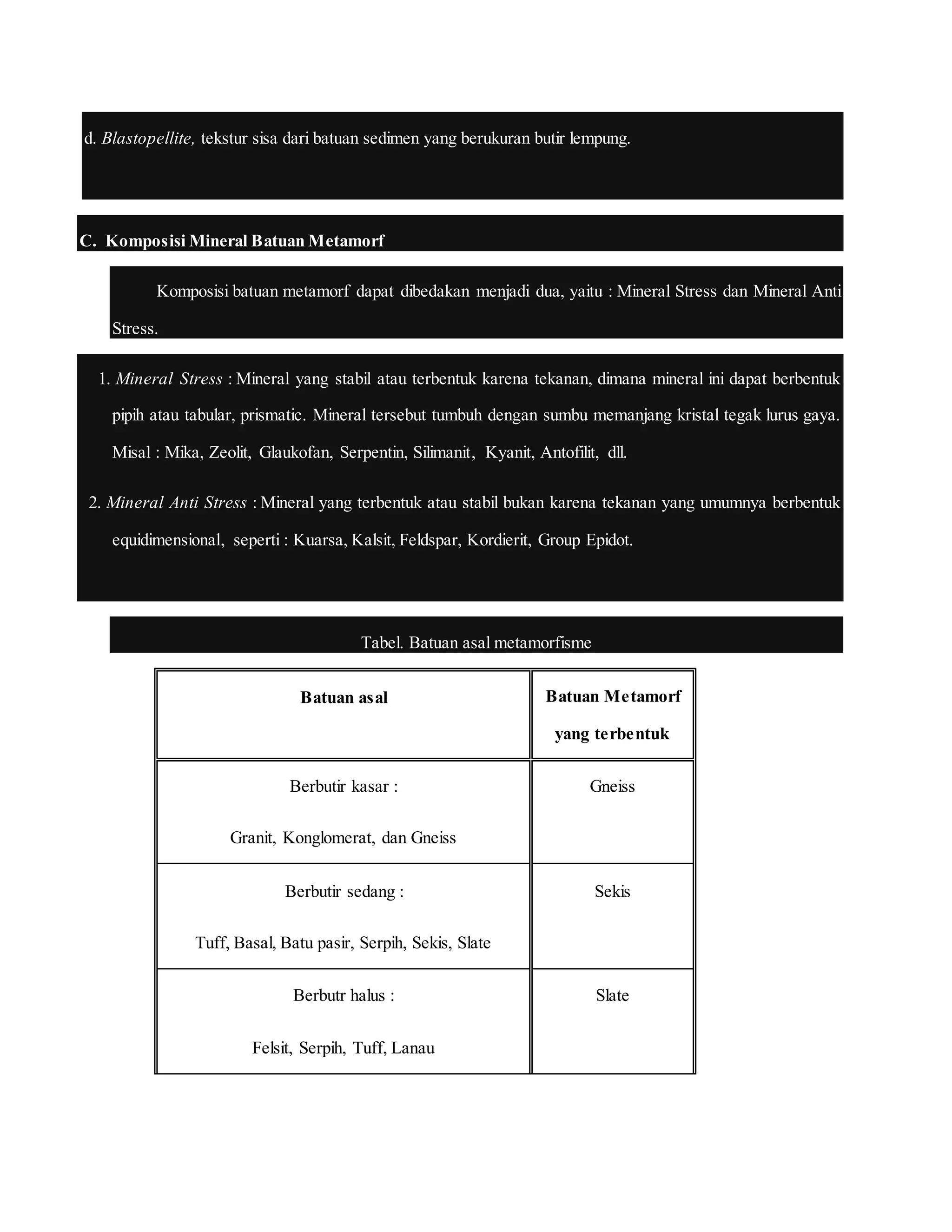 Batuan metamorfosis | DOCX