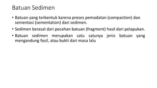 Batuan Sedimen, gamping, dll. Sedinen it | PDF