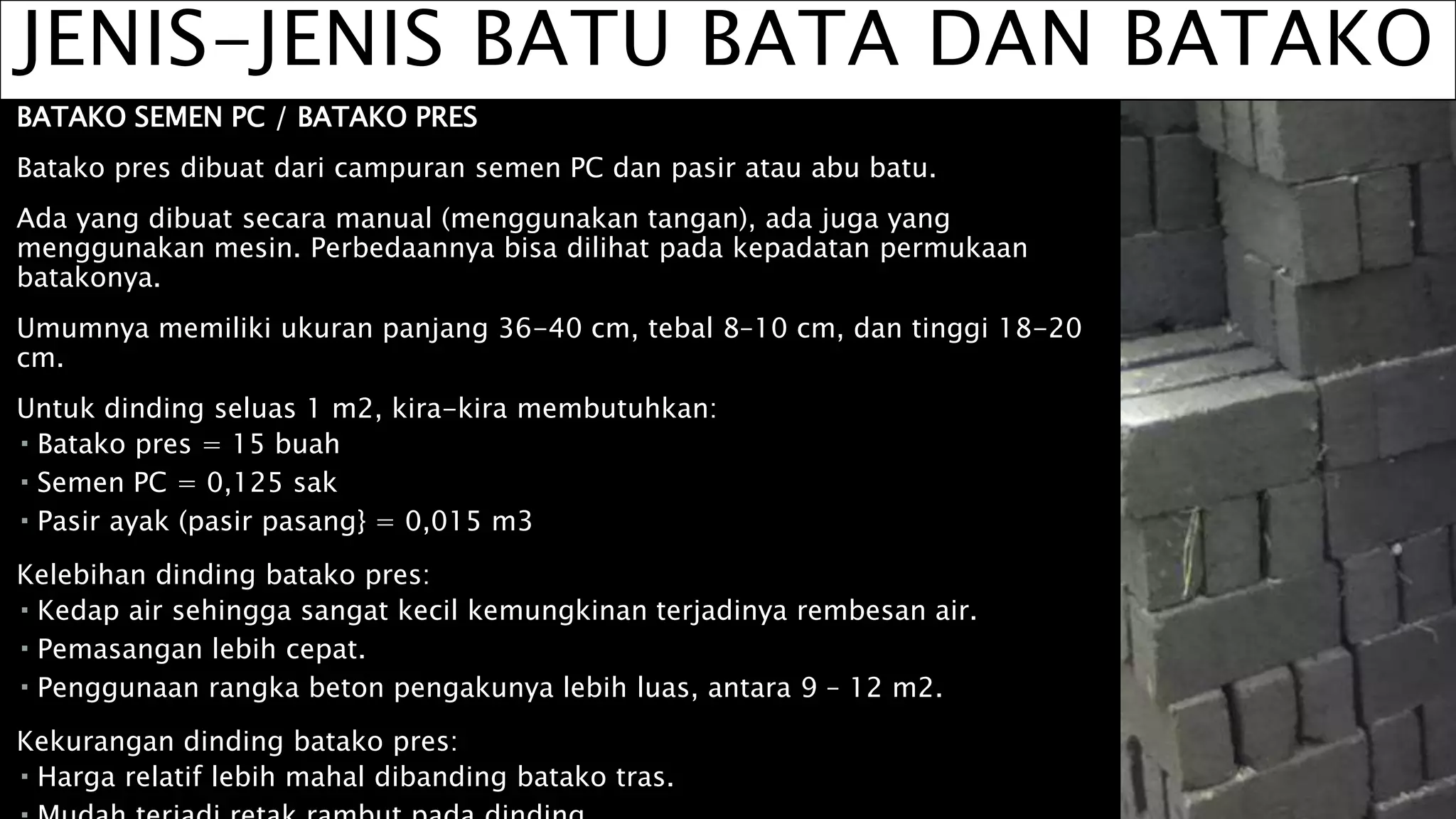 Batu bata dan batako | PPTX