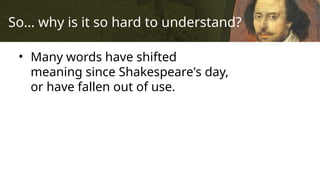 The Language of William Shakespeare Power Point Presentation | PPT