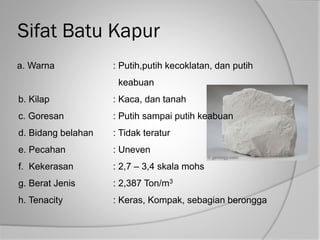 BATU KAPUR - BAHAN GALIAN INDUSTRI - BONITA | PDF