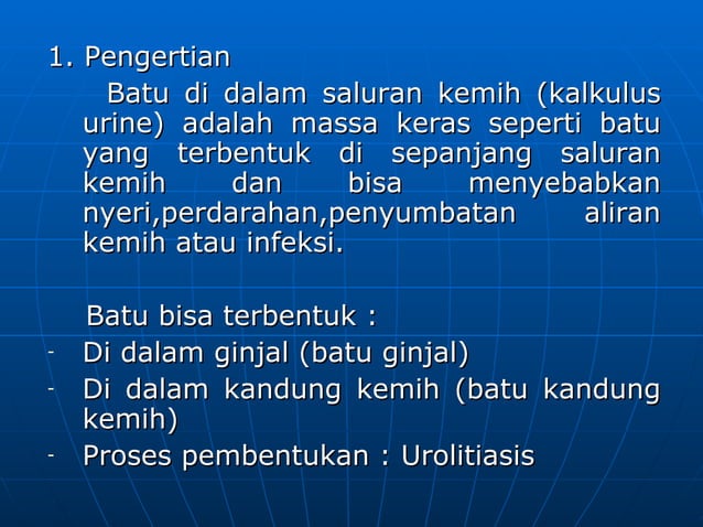 Batu saluran kemih (bsk) | PPT