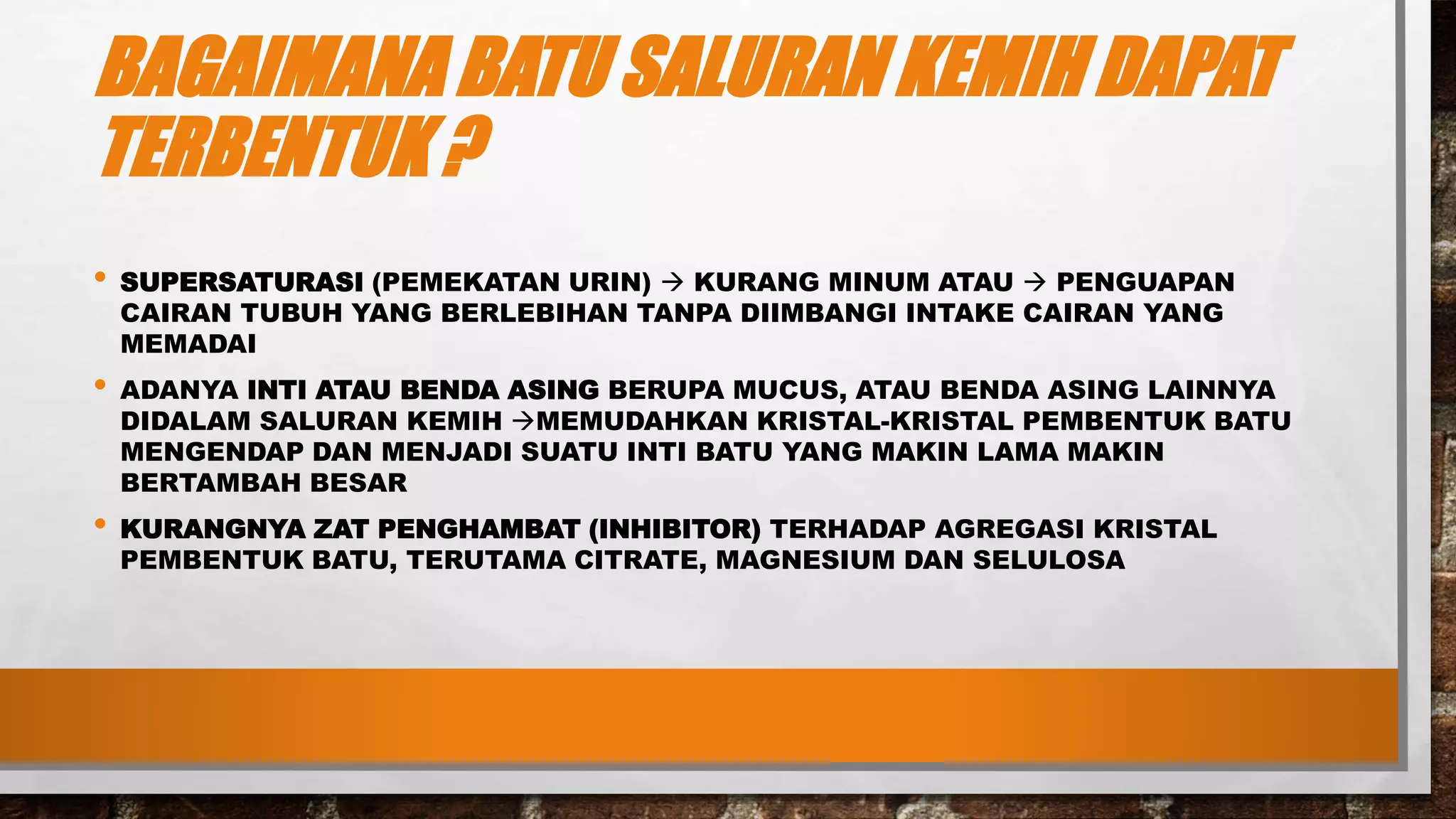 Batu saluran kemih | PPTX