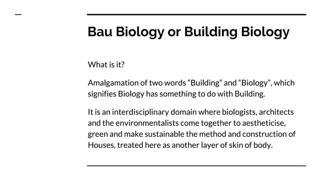 Bau biology | PPTX | Indoor Environmental Quality | Home & Garden