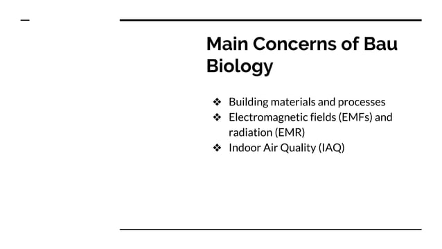 Bau biology | PPTX | Indoor Environmental Quality | Home & Garden