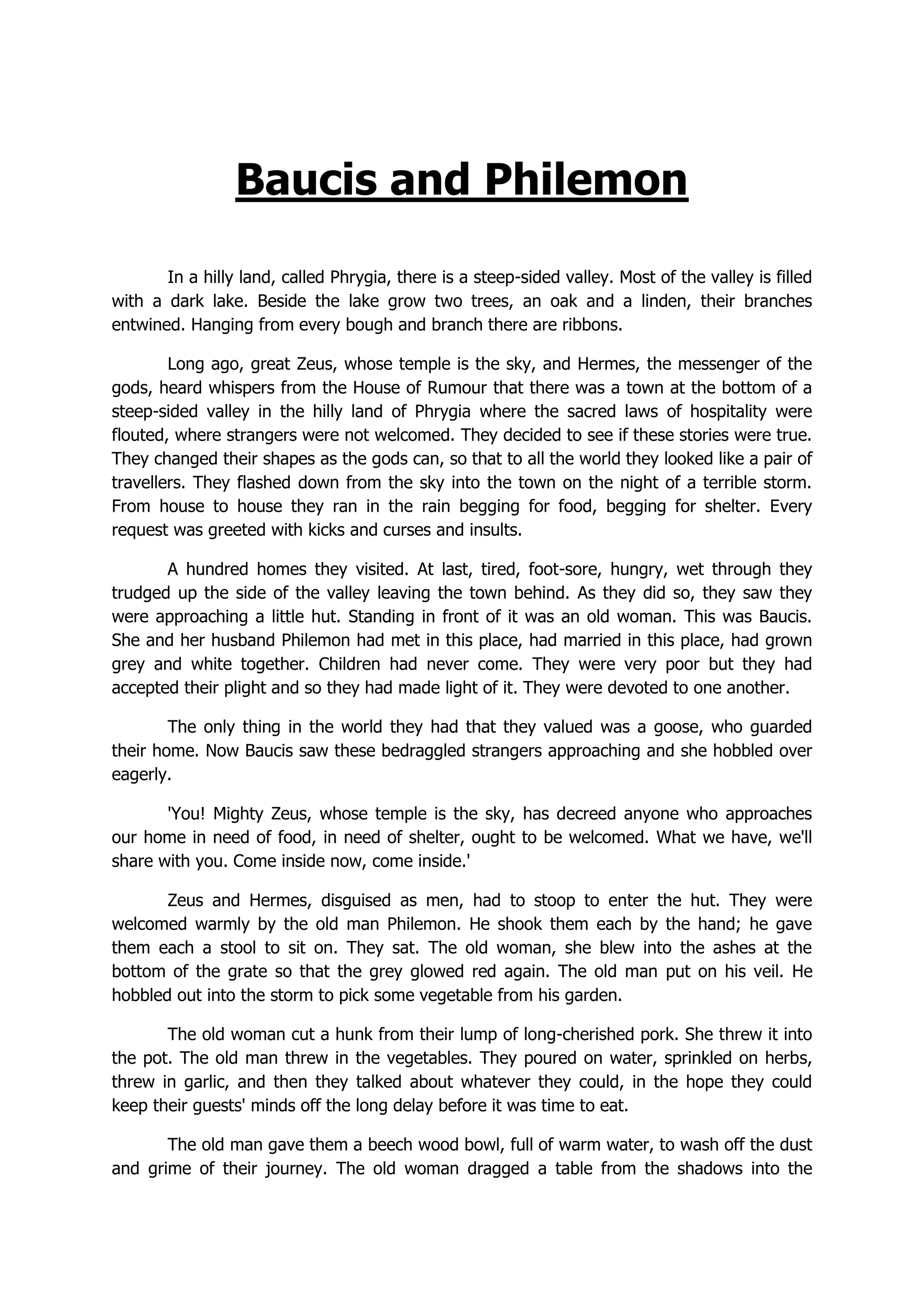 Baucis and philemon | PDF | Christianity | Religion & Spirituality