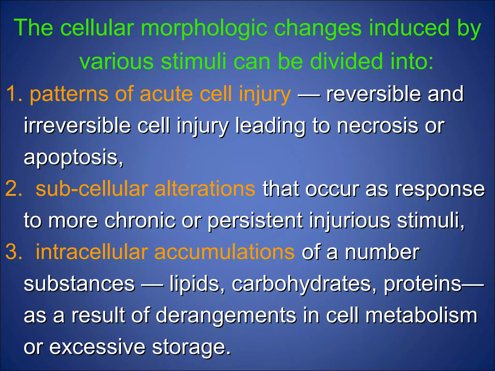 Cell injury. intracellular extracellular accumulation | PPT