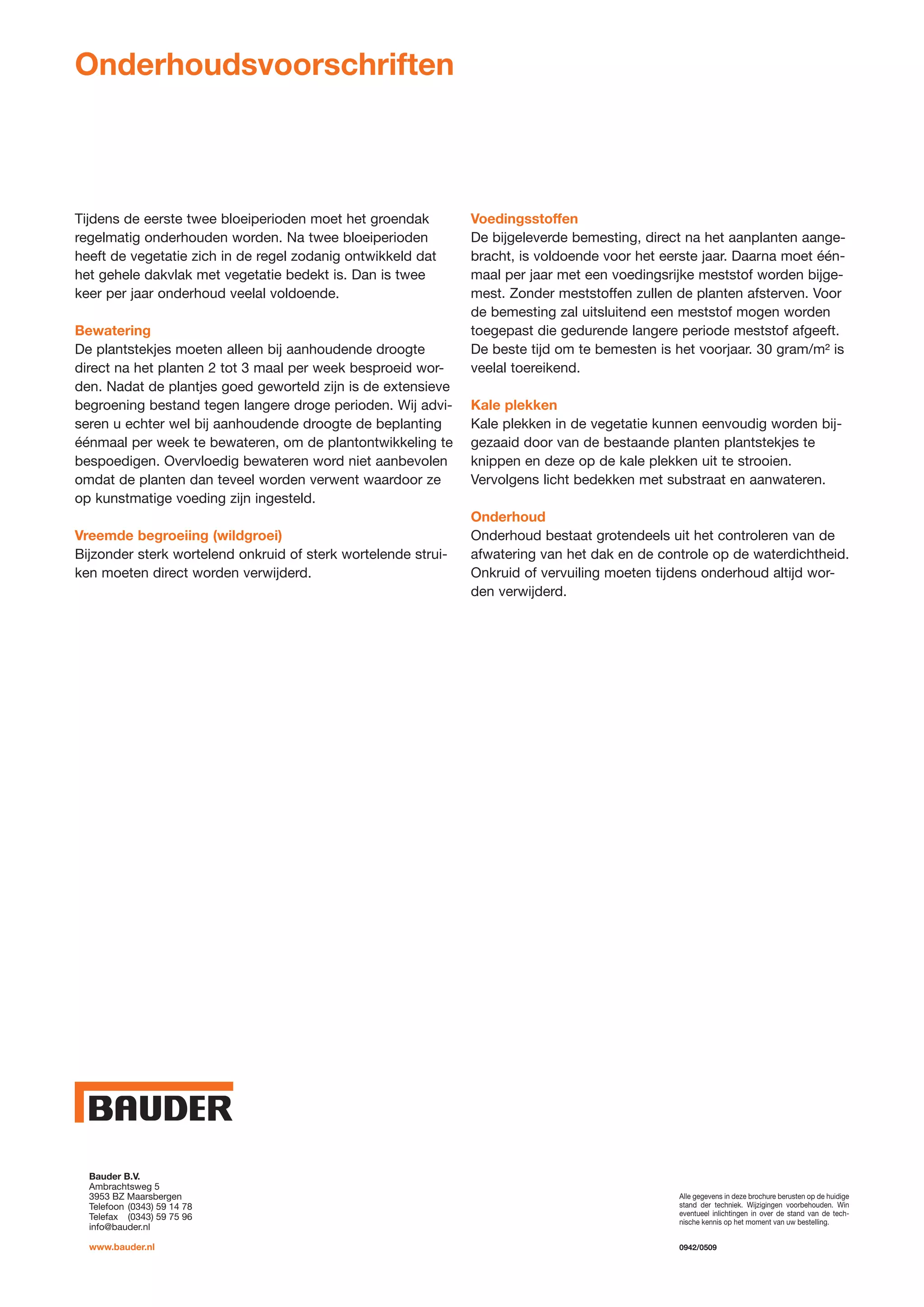 Bauder Groendakpakketten | PDF