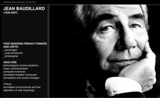 Baudillard and The Matrix | PPT
