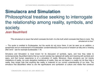 Baudrillard simulacra and simulation | PDF