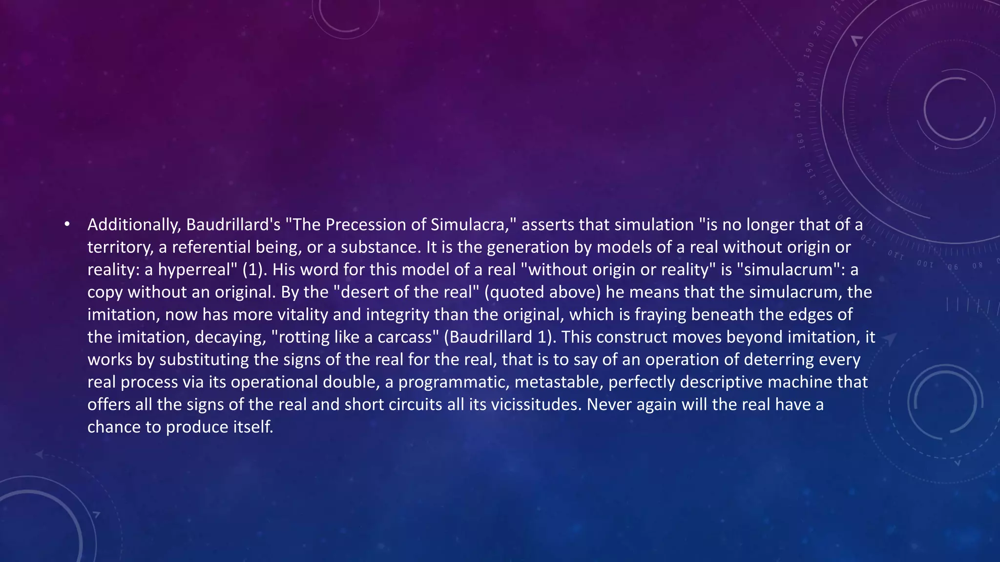 Baudrillard and the matrix | PPTX