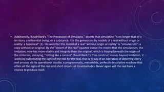 Baudrillard and the matrix | PPTX