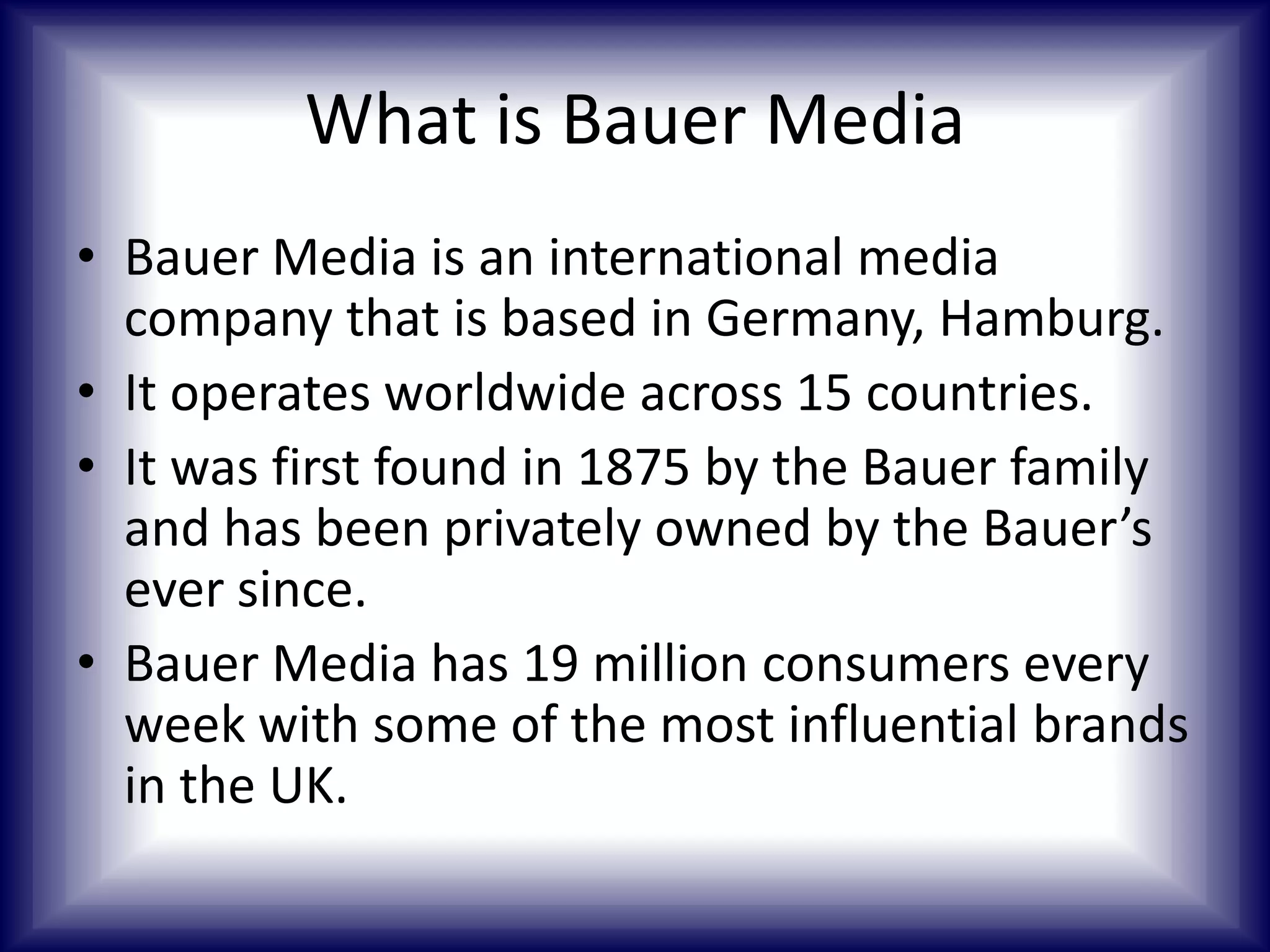 Bauer media research | PPT