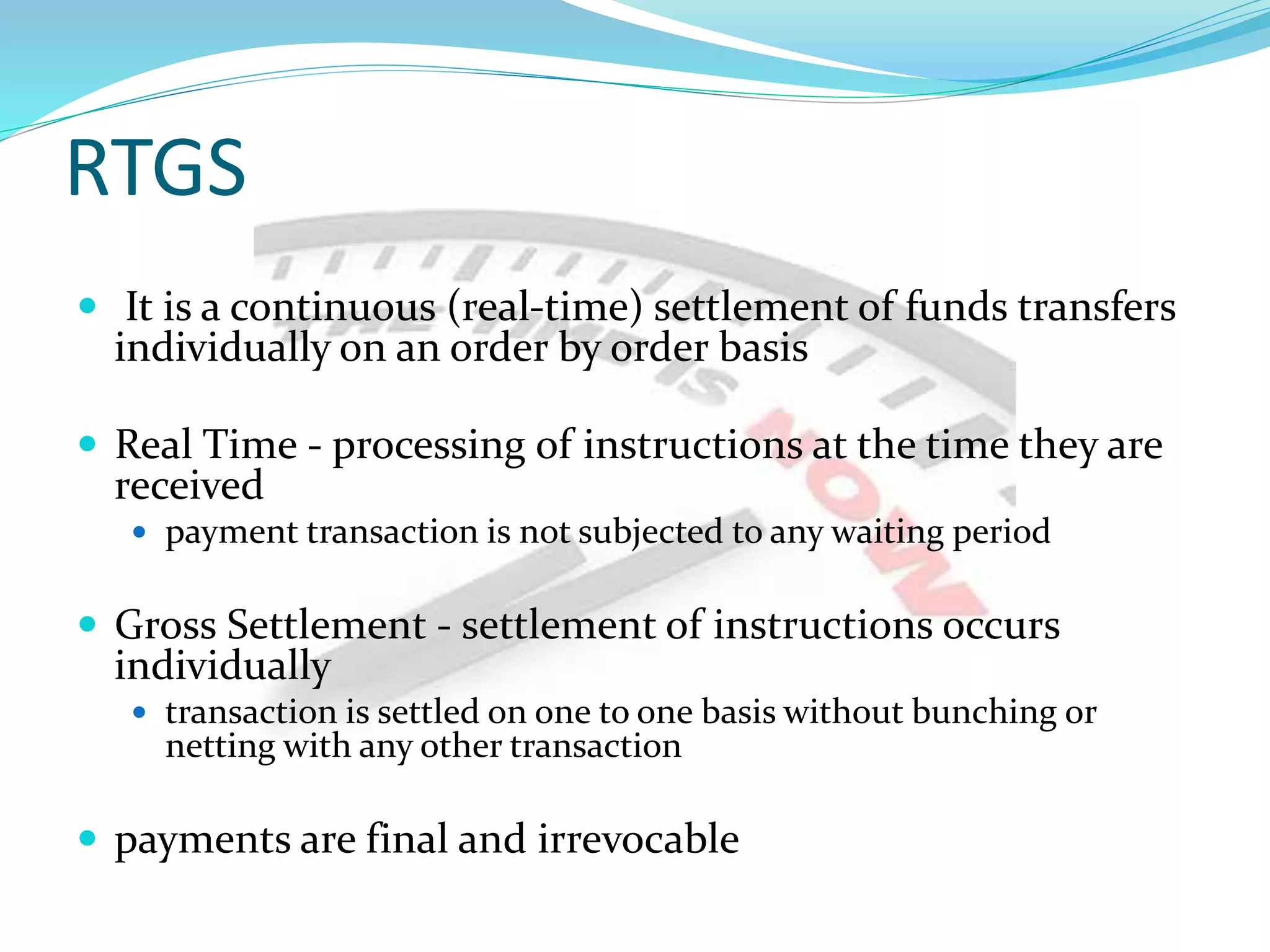 RTGS REAL TIME GROSS SETTLEMENT | PPTX