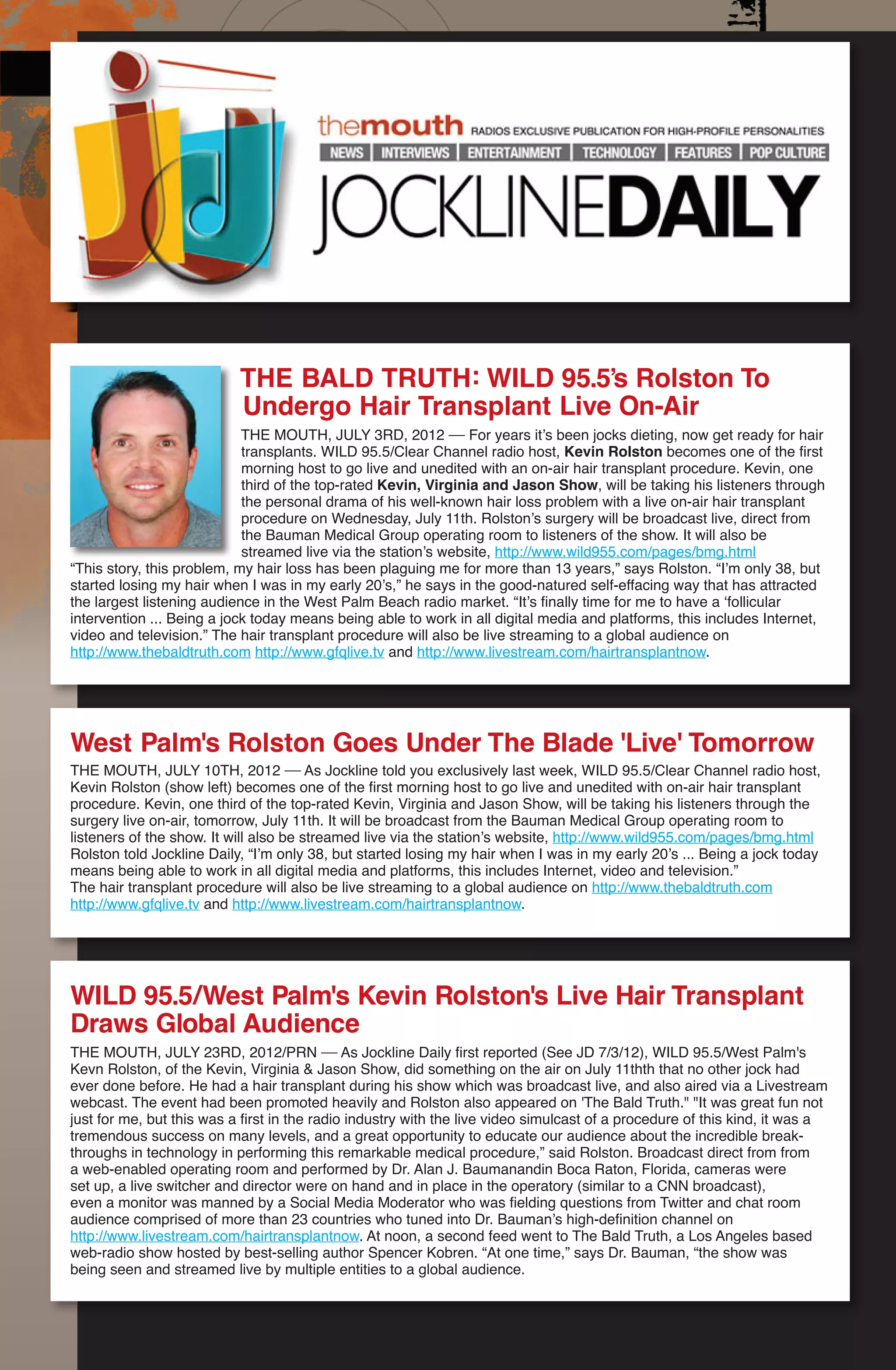 Kevin Rolston - 'JockLine' Article | PDF