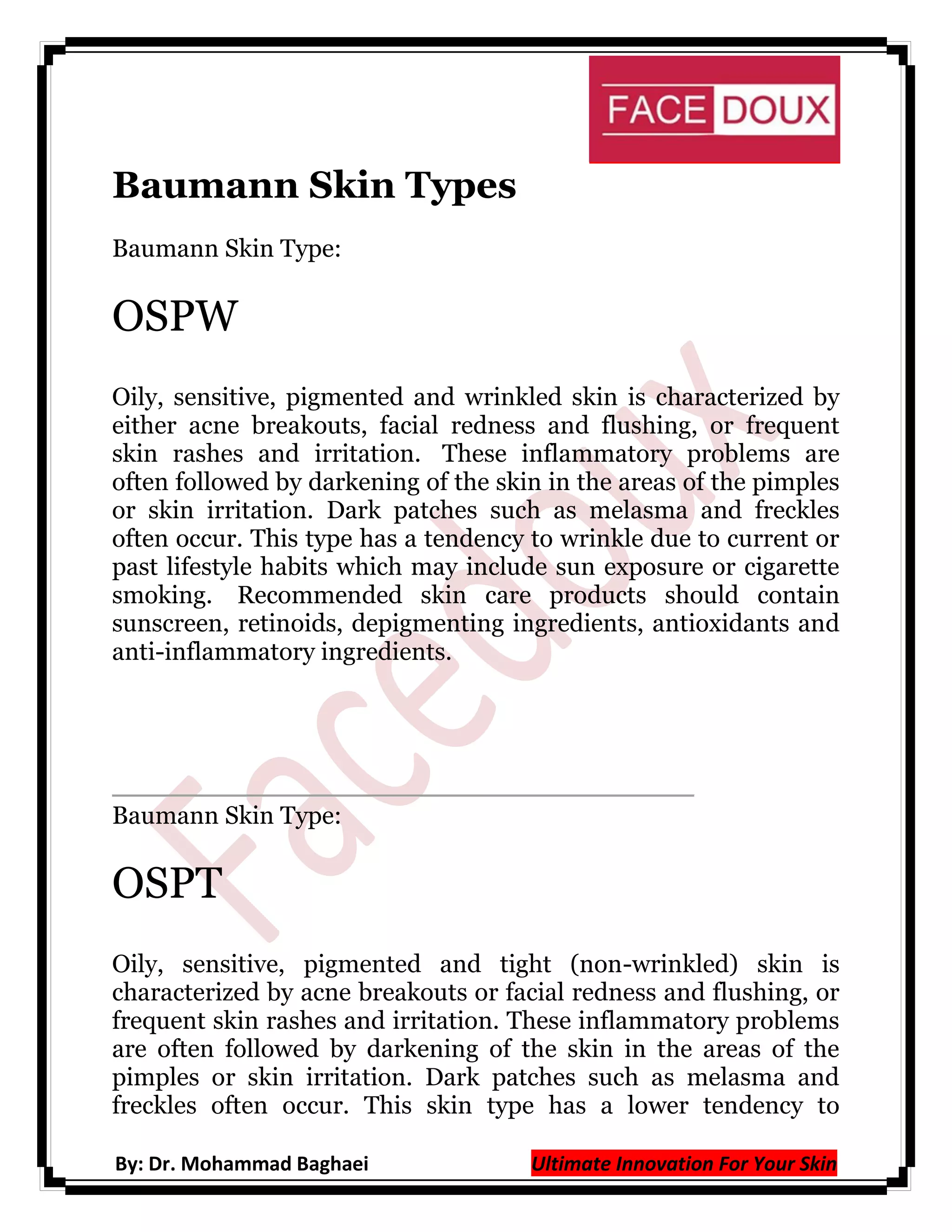 Baumann skin type | PDF