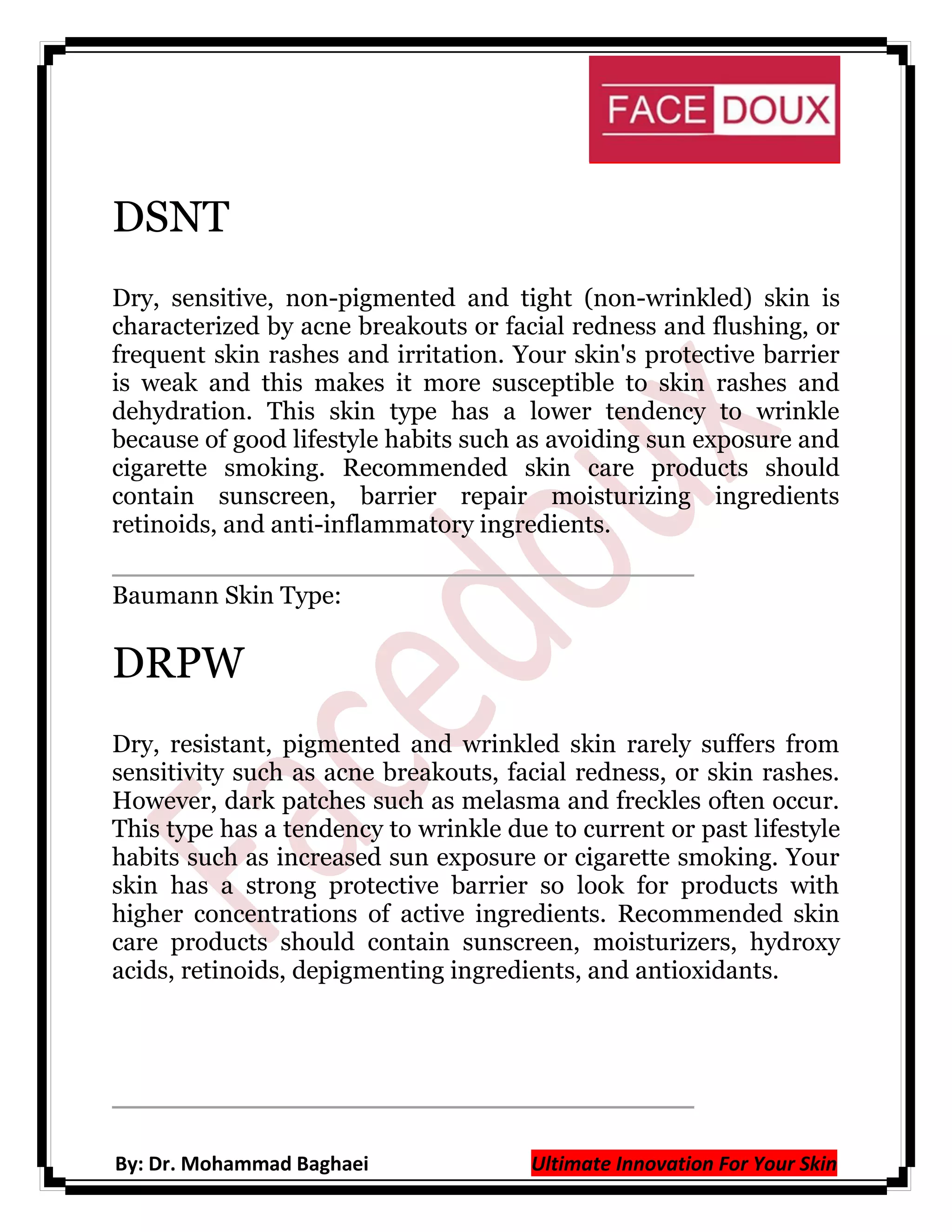 Baumann skin type | PDF