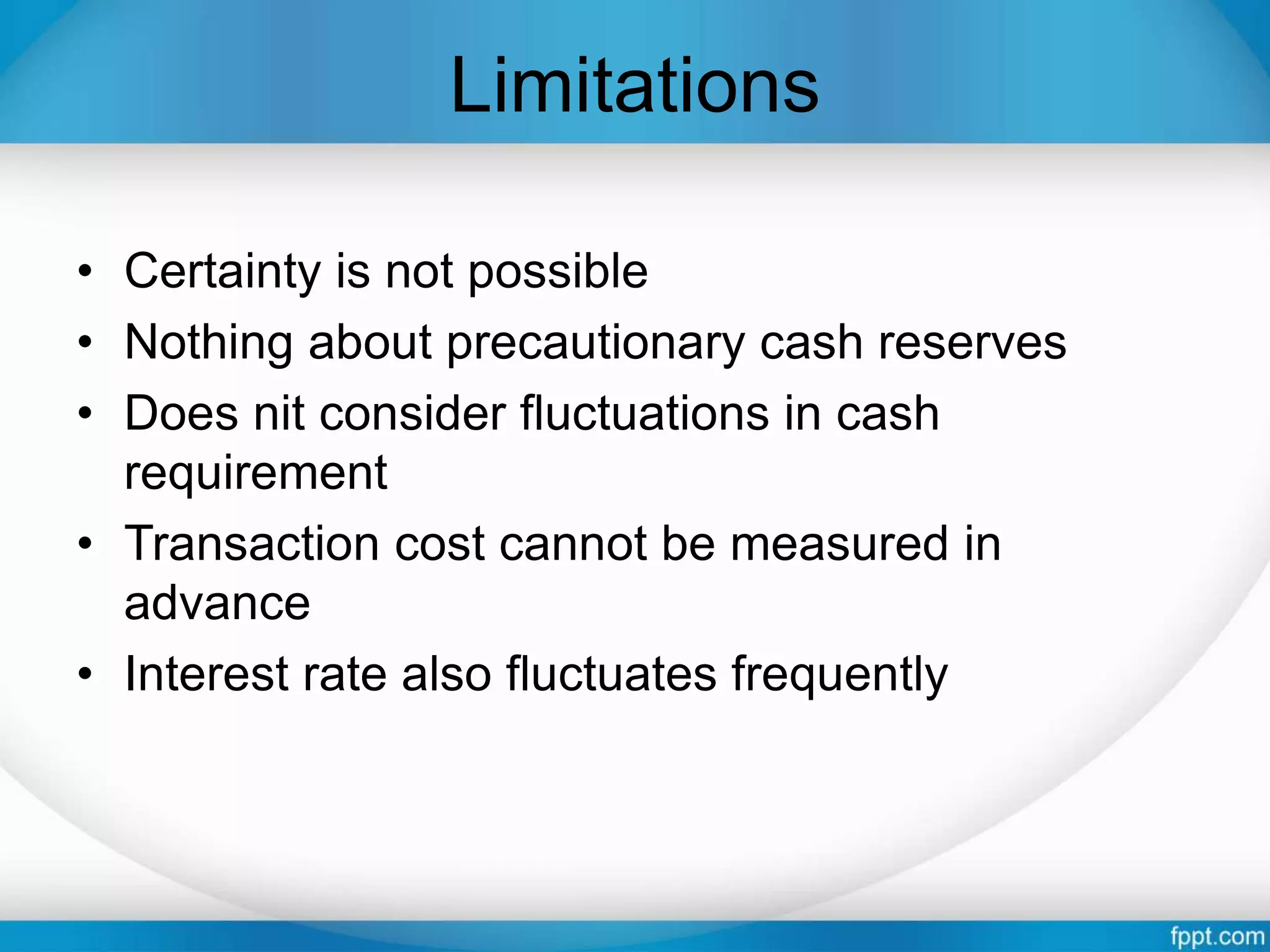 Baumols model of cash management | PPTX
