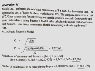 Baumols model of cash management | PPTX