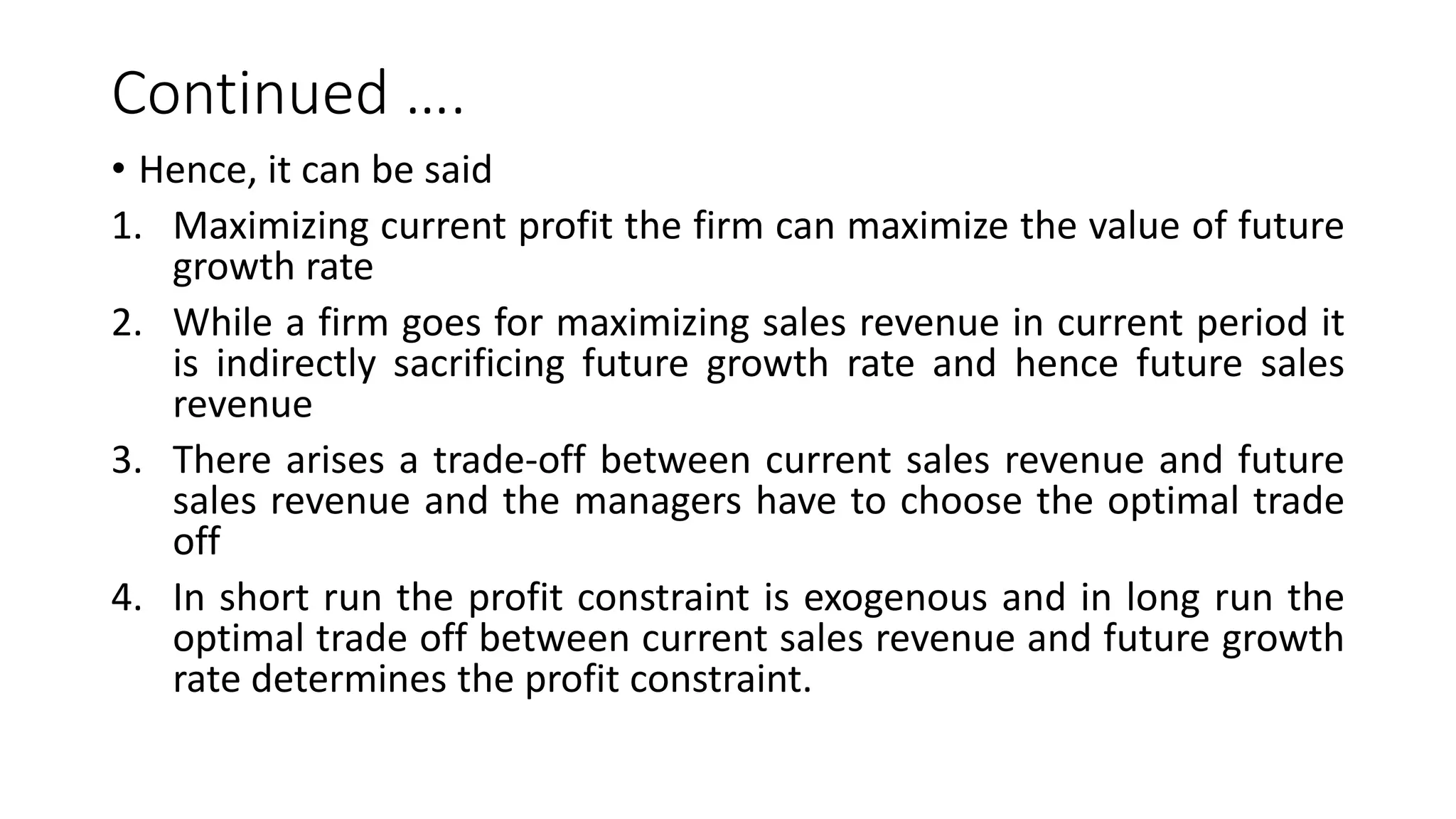Baumols theory of sales maximization | PPTX