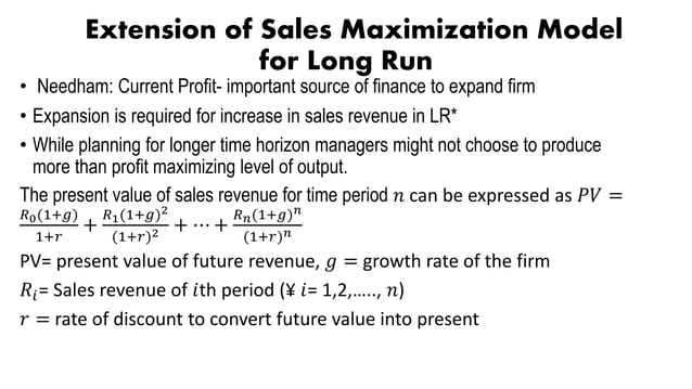 Baumols theory of sales maximization | PPTX