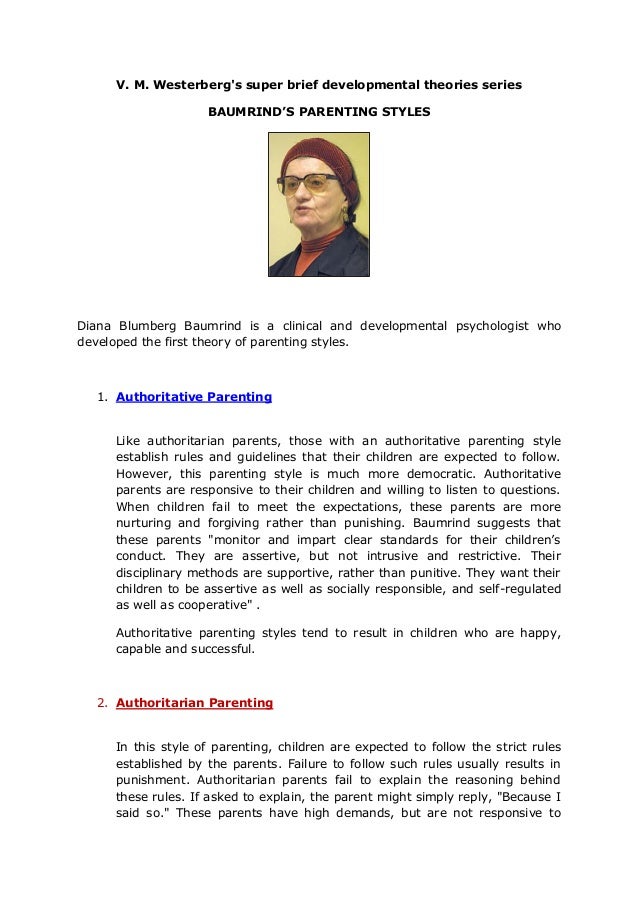 Baumrind Parenting Styles Questionnaire Authoritative, Authoritarian ... Baumrind Parenting Styles Questionnaire Authoritative, Authoritarian ...