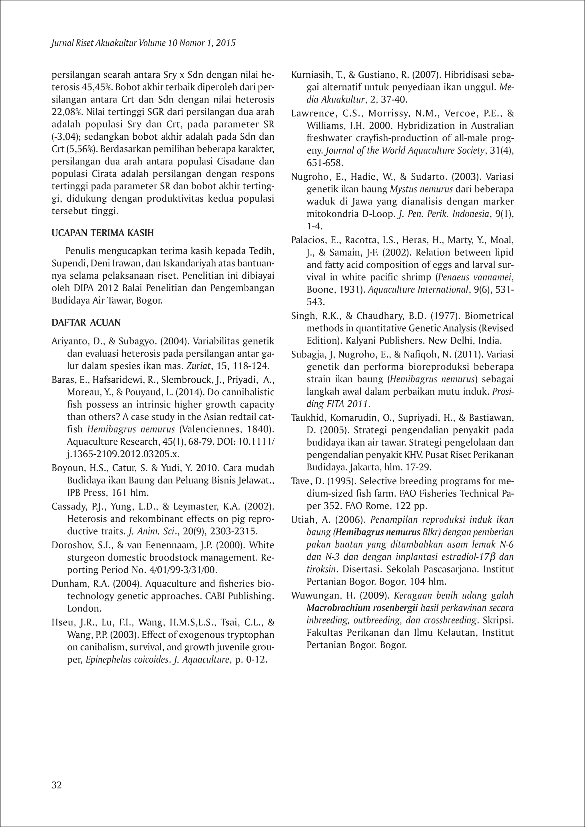 Baung 3 populasi jojo-jra- 2015 | PDF