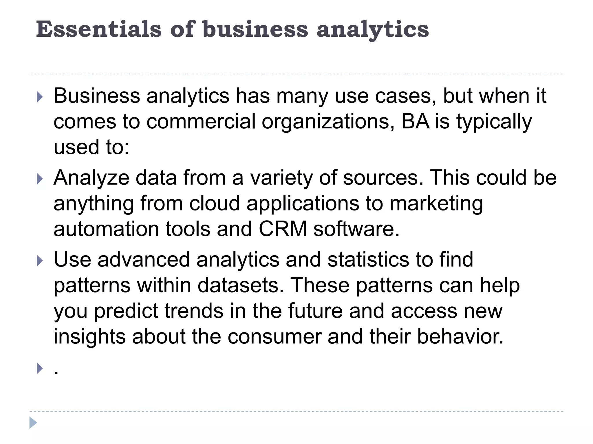 Introduction to Business Anlytics and Strategic Landscape | PPTX