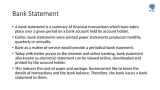 BA- BBA/BCOM Bank Reconciliation Statement Rules | PPTX
