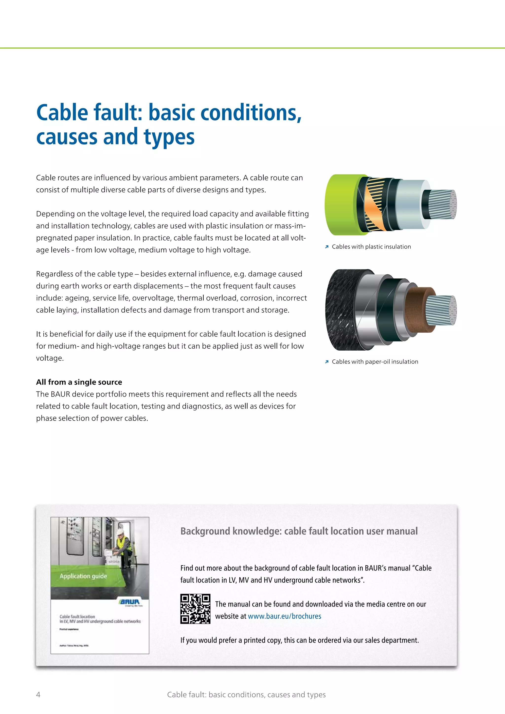 Baur - Cable Fault Locators & Location Specialists (LV MV HV Cables) | PDF