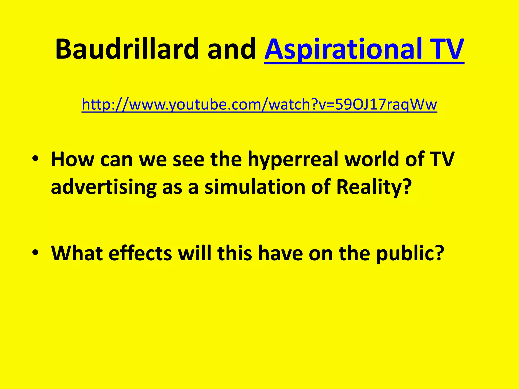 Baurillard hyperreality | PPTX
