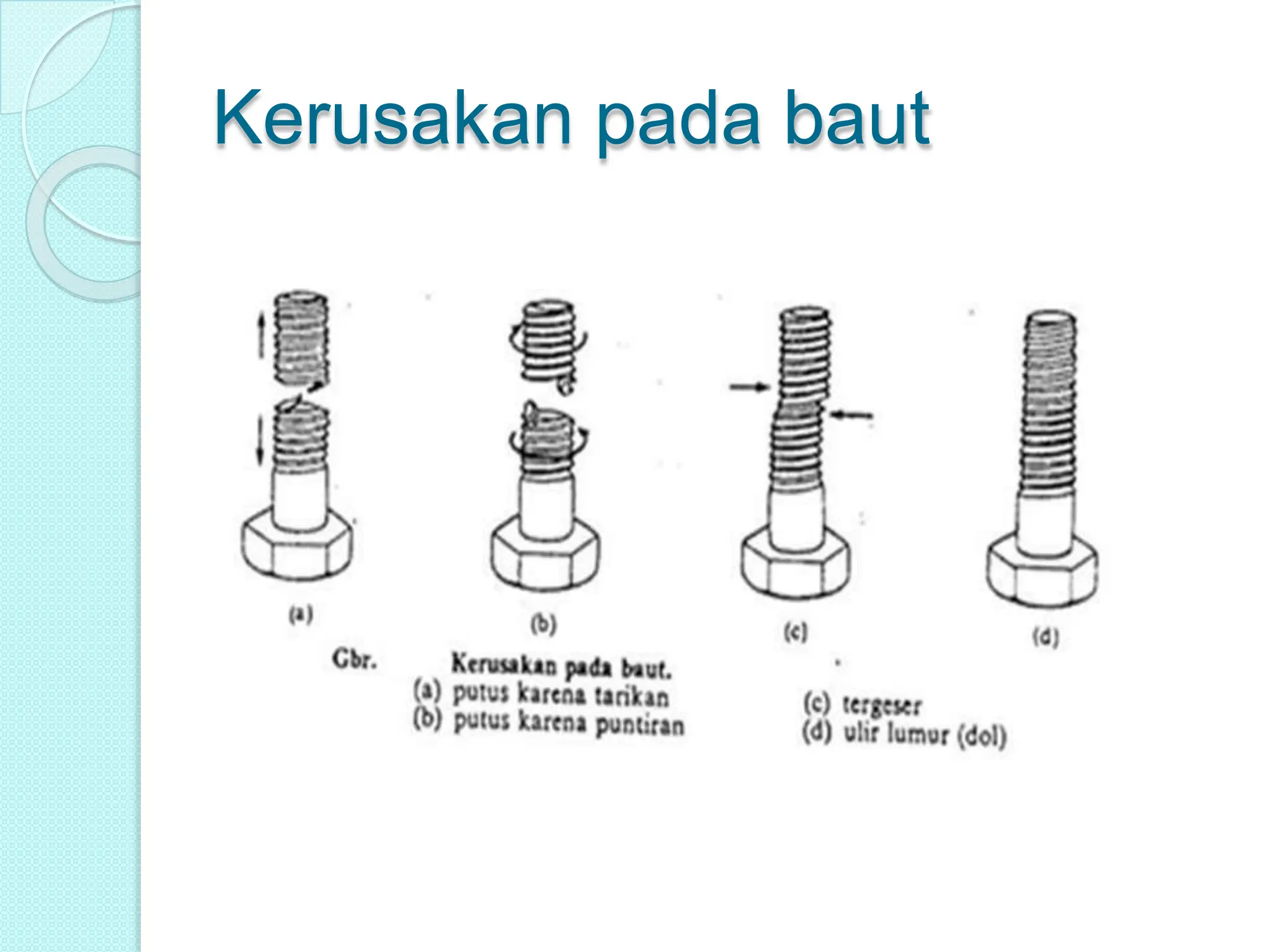 materi pengenalan baut dan mur untuk bengkel otomotif | PPTX