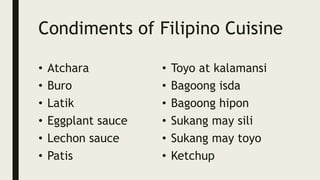 Philippine cuisine from pre-hispanic to present time | PPTX | Cooking ...
