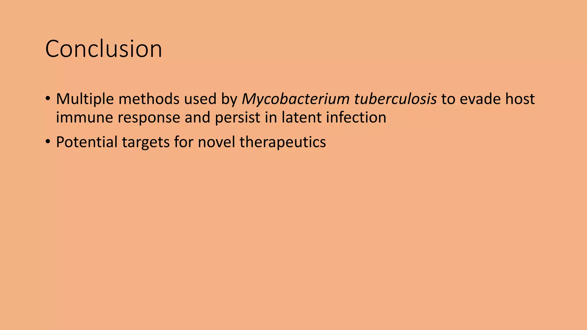 Evasion of the host immune response by Mycobacterium tuberculosis | PPTX