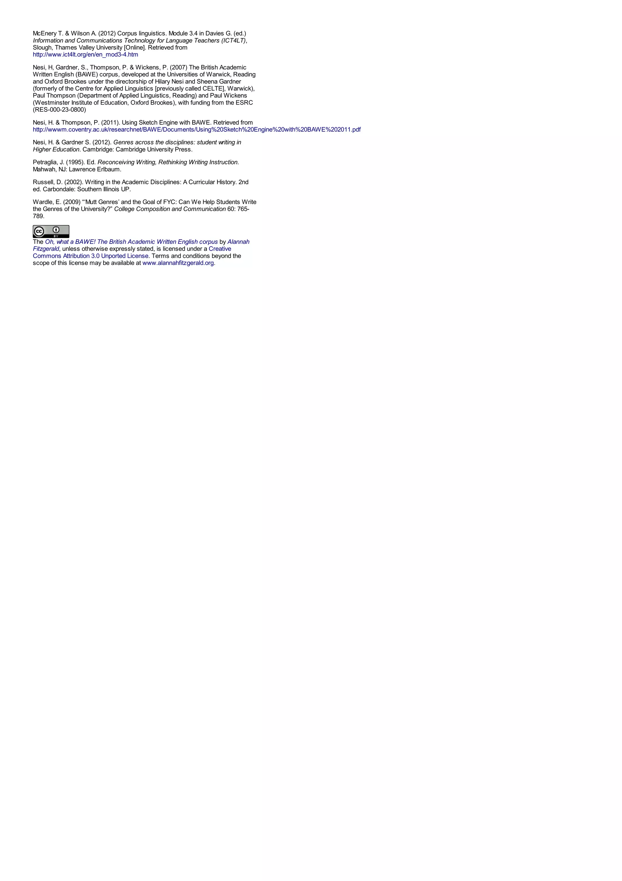 Oh, what a BAWE! The British Academic Written English corpus | PDF