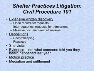 Bruce Wagman, Animal Shelter Litigation | PPT