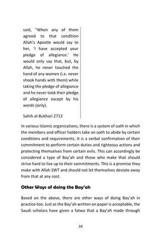 The Principle of Bay'ah: Explained through 40 ahadith | PDF