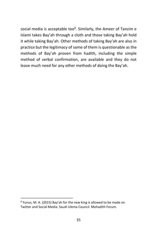 The Principle of Bay'ah: Explained through 40 ahadith | PDF
