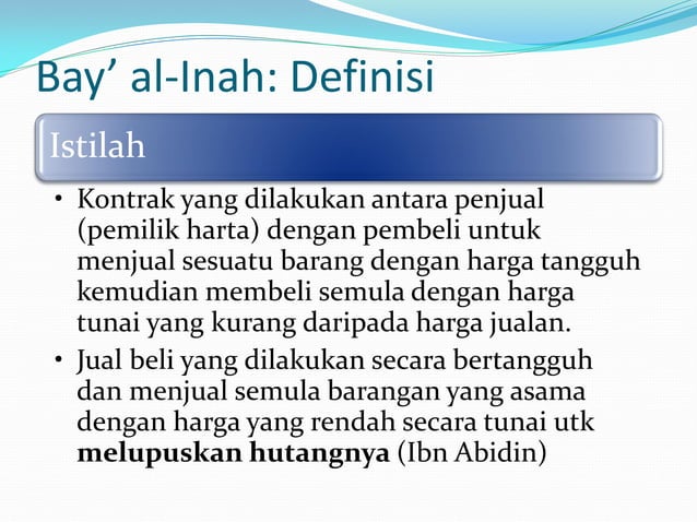 Bay’ al inah dan bay dayn | PDF