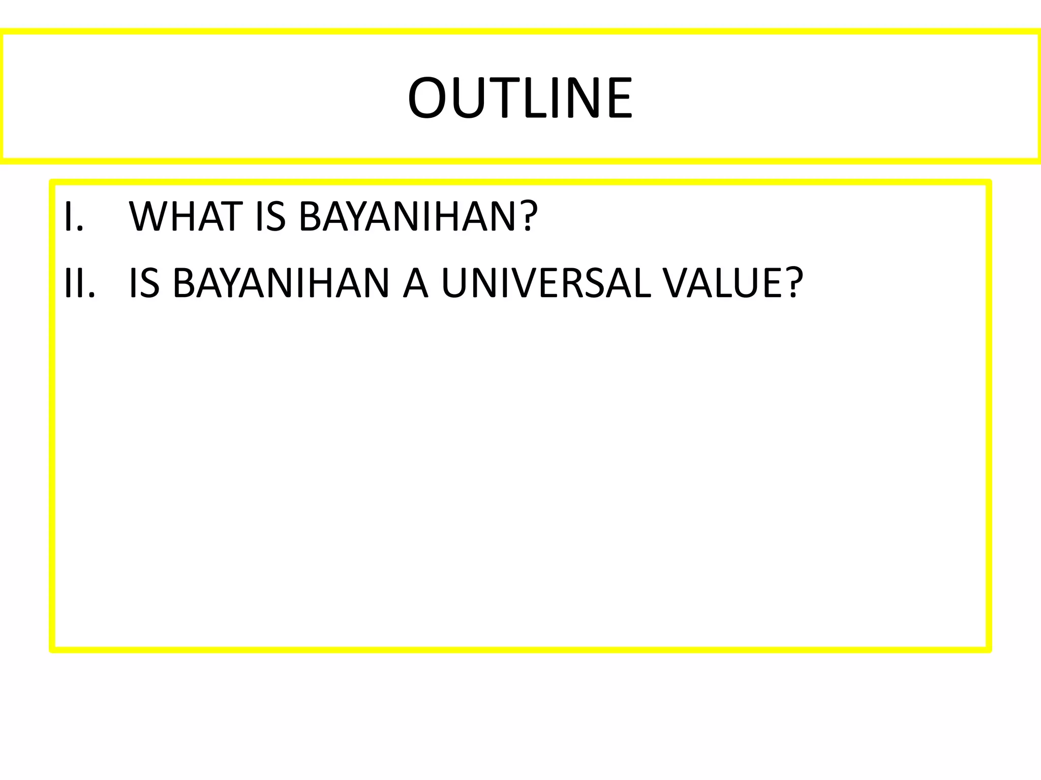 LESSON 3: FILIPINO VALUES: BAYANIHAN | PPTX