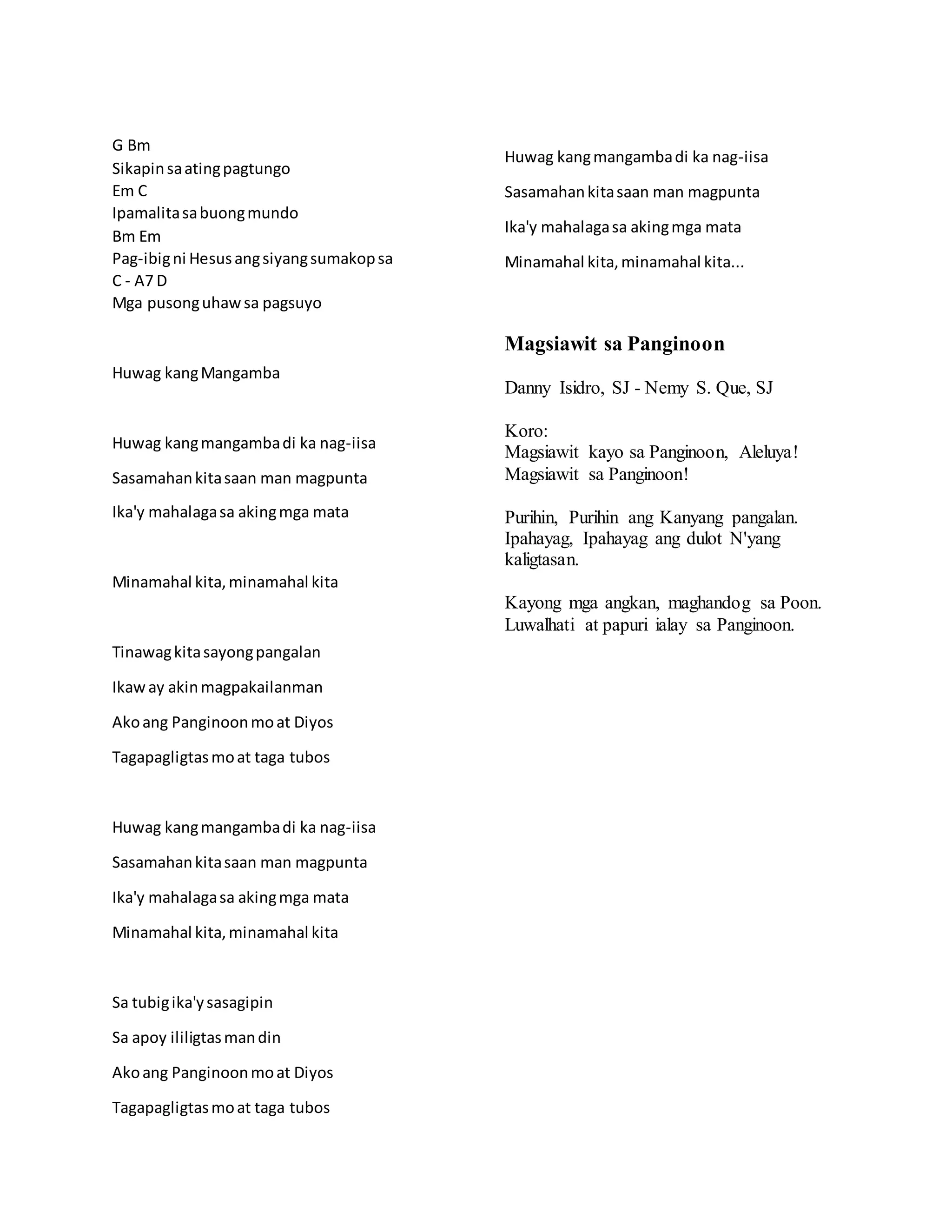 Bayan magsiawit na | DOCX