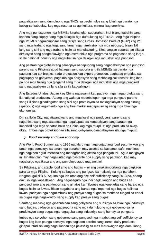 Bayan Panay's APEC Primer | PDF