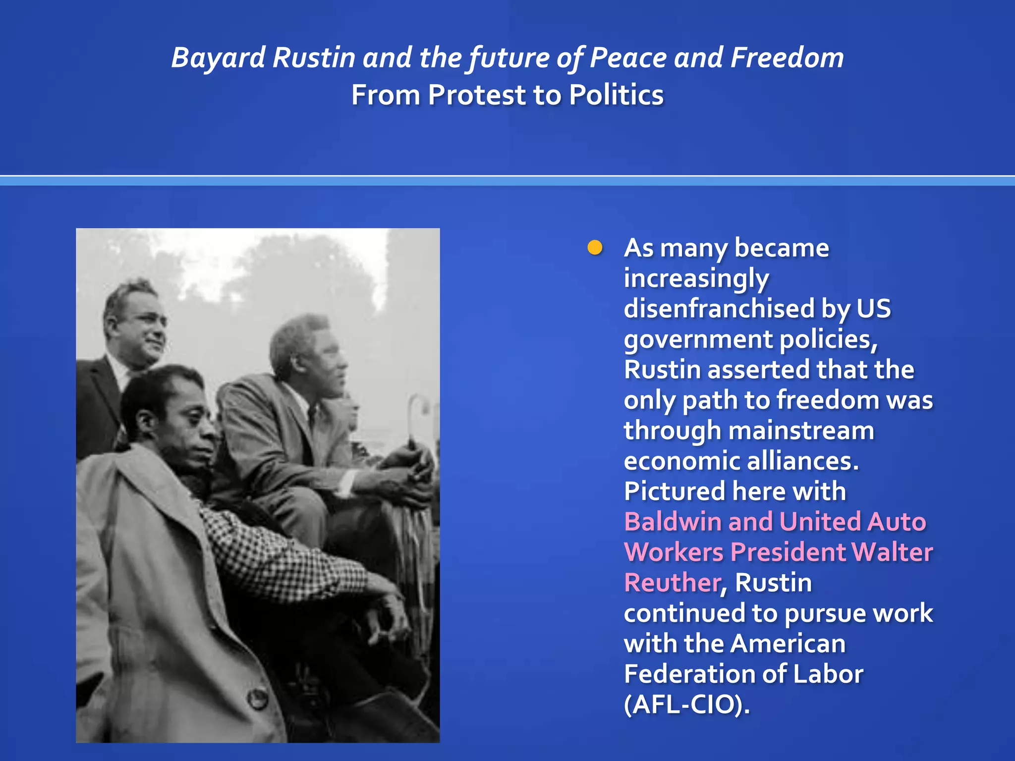 Building Bridges Through Revolutionary Nonviolence: Bayard Rustin and ...