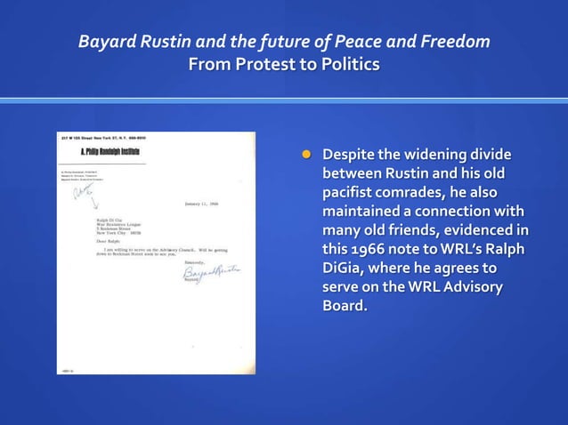 Building Bridges Through Revolutionary Nonviolence: Bayard Rustin and ...