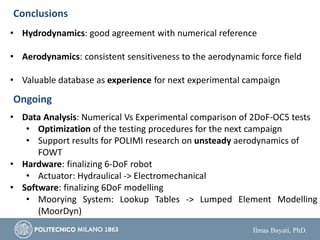 Wind Tunnel 2-DoF Hybrid/Hil tests on the OC5 Floating Offshore Wind ...