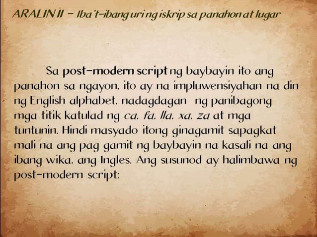 Baybayin Aralin: Sinaunang Sulat ng Tagalog | PPTX