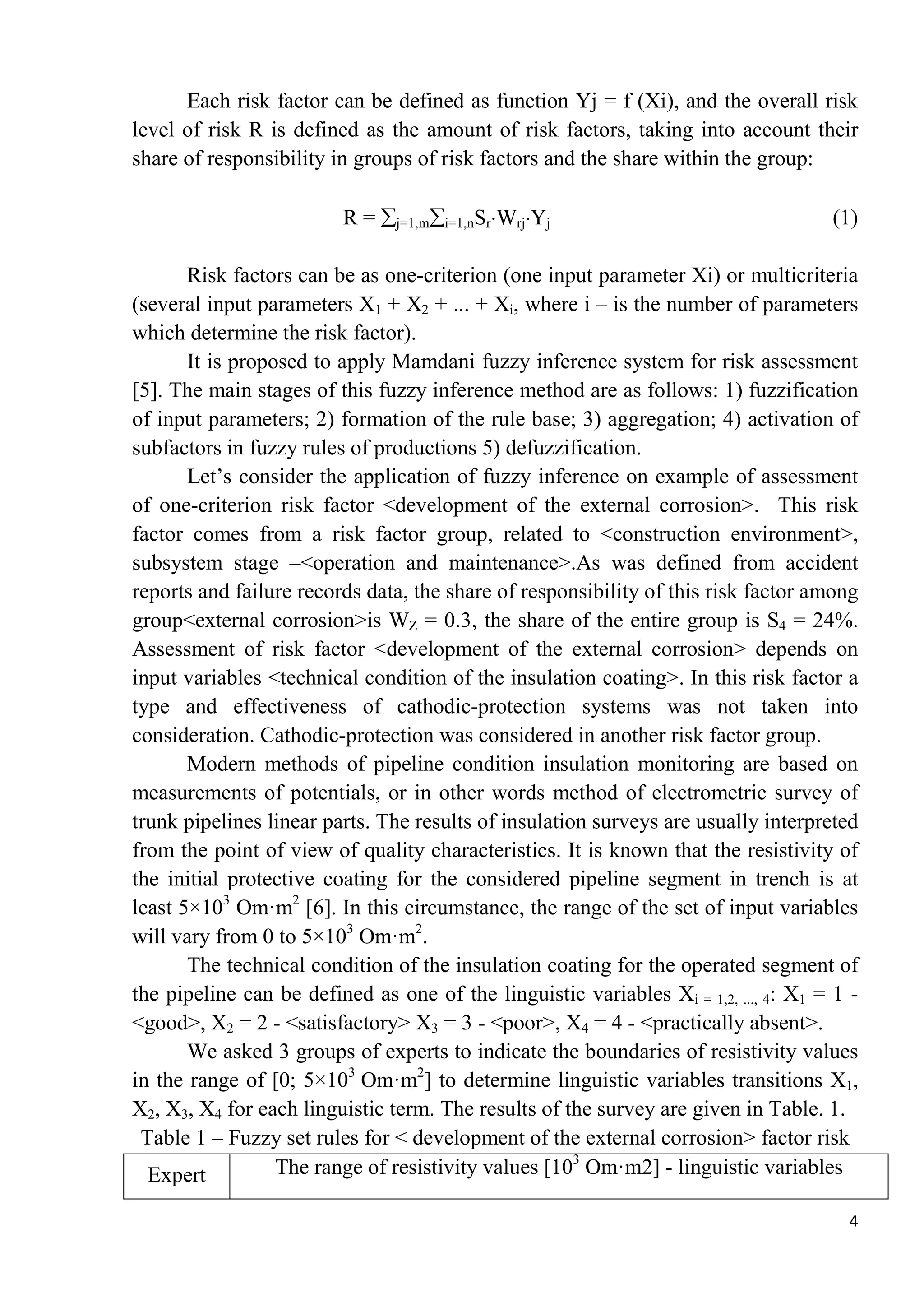 APPLICATION OF FUZZY LOGIC IN RISK ASSESSMENT OF FAILURES AND ACCIDENTS ...