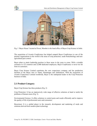 Sales and Distribution Management of Bayer Crop Science Limited | PDF