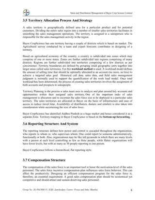 Sales and Distribution Management of Bayer Crop Science Limited | PDF